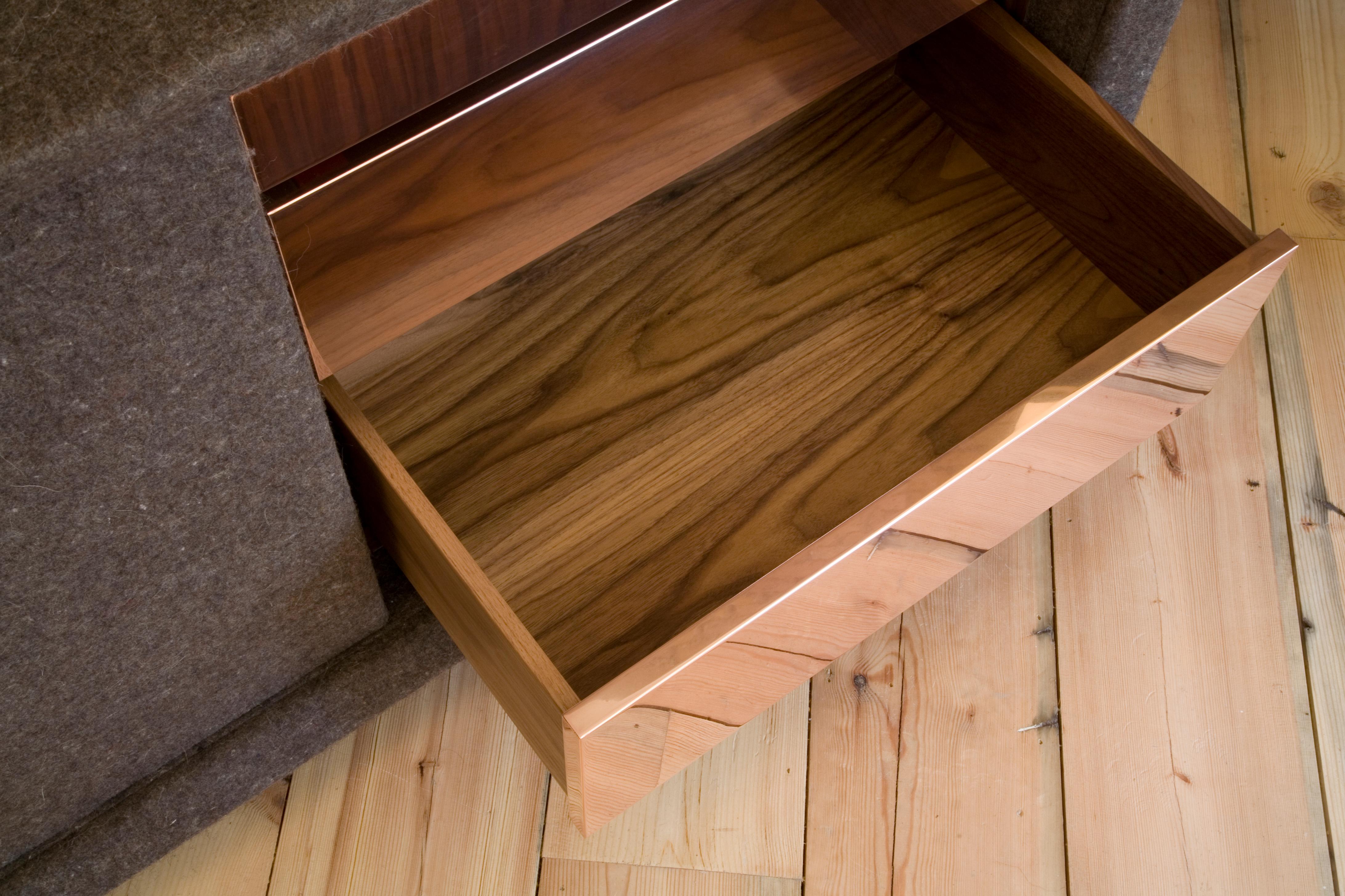 Felt and Copper Cabinet For Sale at 1stDibs