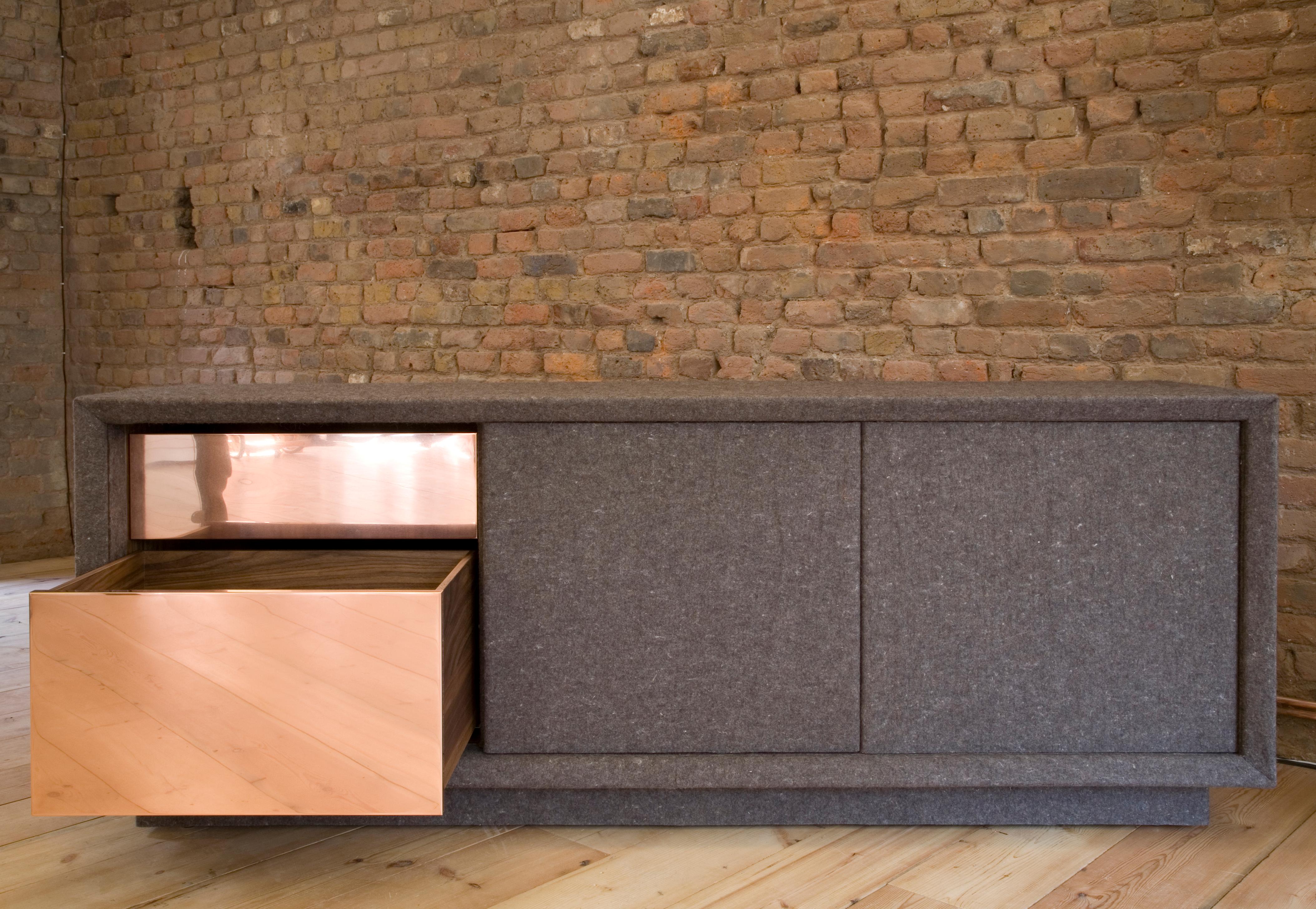 Felt and Copper Cabinet For Sale at 1stDibs