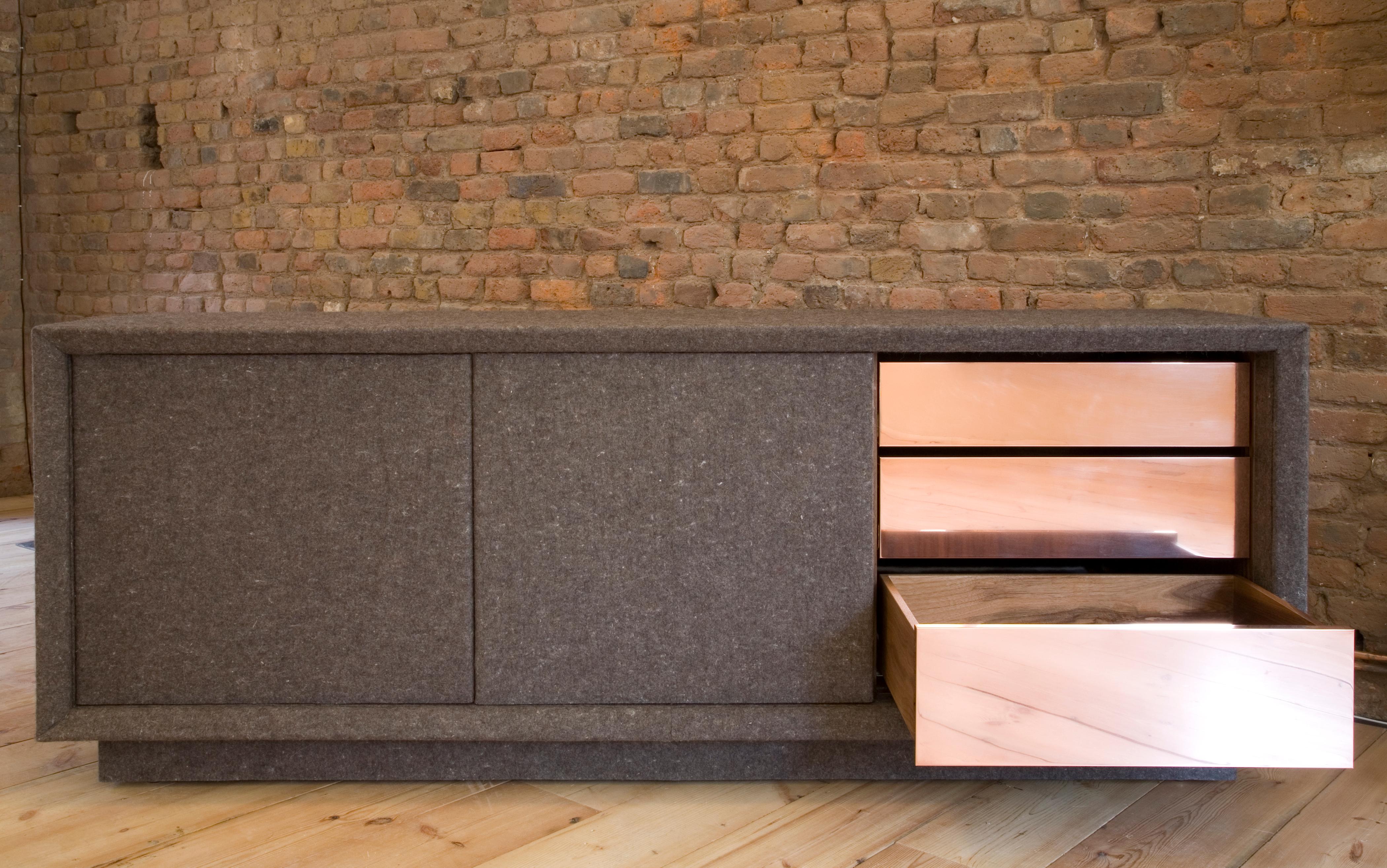 Felt and Copper Cabinet For Sale at 1stDibs