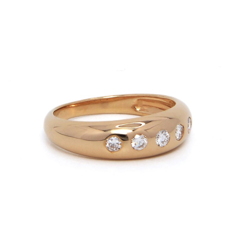 Customizable Fem Ring, 5 Stone Diamond Ring in 14k Yellow Gold For Sale ...