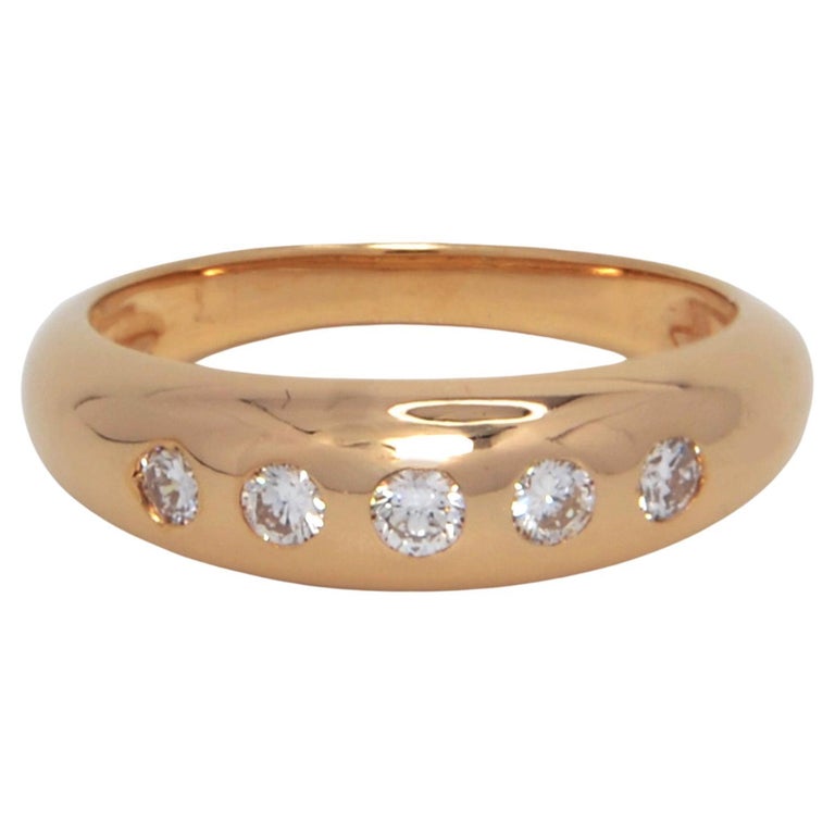 Customizable Fem Ring, 5 Stone Diamond Ring in 14k Yellow Gold For Sale ...