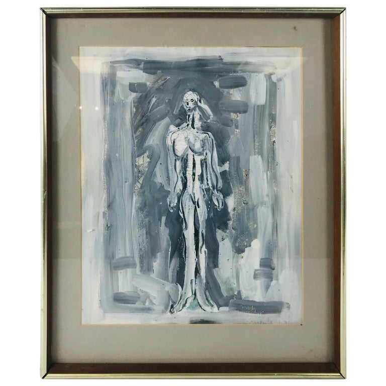 Female Abstract Oil on paper by George Spaventa, 1962 at 1stDibs