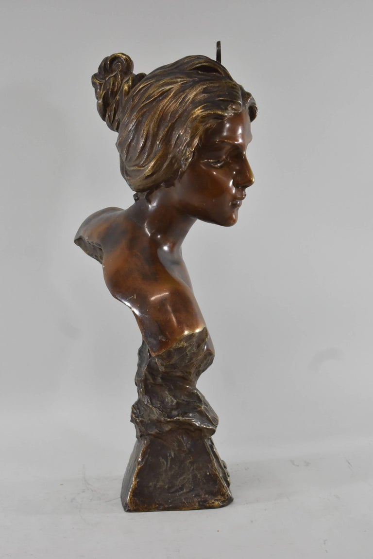 Female Sculpture Bust "Diane" Attributed to Emmanuel Villanis French at ...