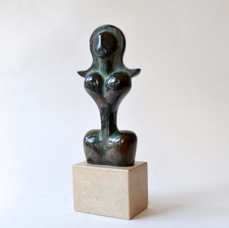 Mid Century modern Female Torso Sculpture in Polished Bronze at 1stDibs
