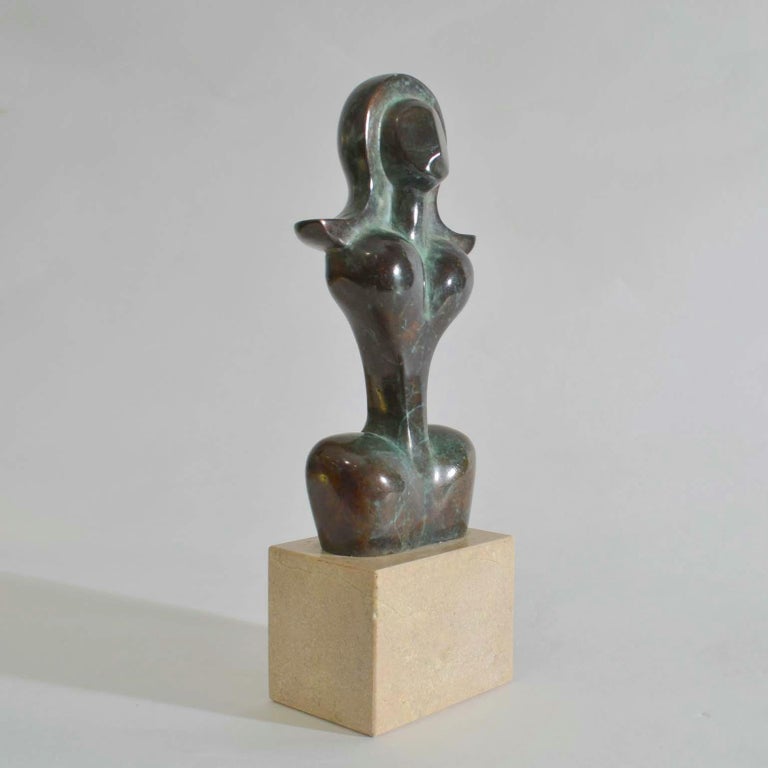 Mid Century modern Female Torso Sculpture in Polished Bronze at 1stDibs
