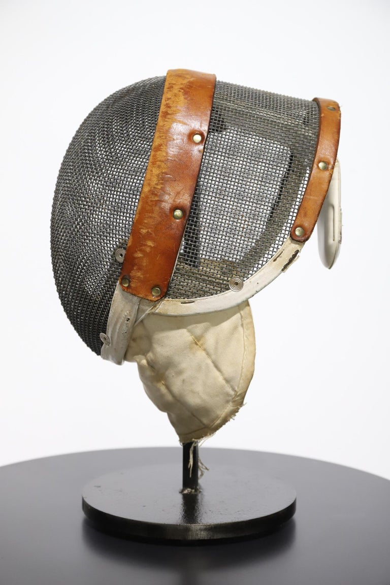 Fencing Mask on Custom Steel Stand For Sale at 1stDibs