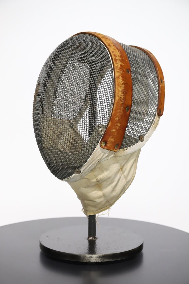 Fencing Mask on Custom Steel Stand For Sale at 1stDibs