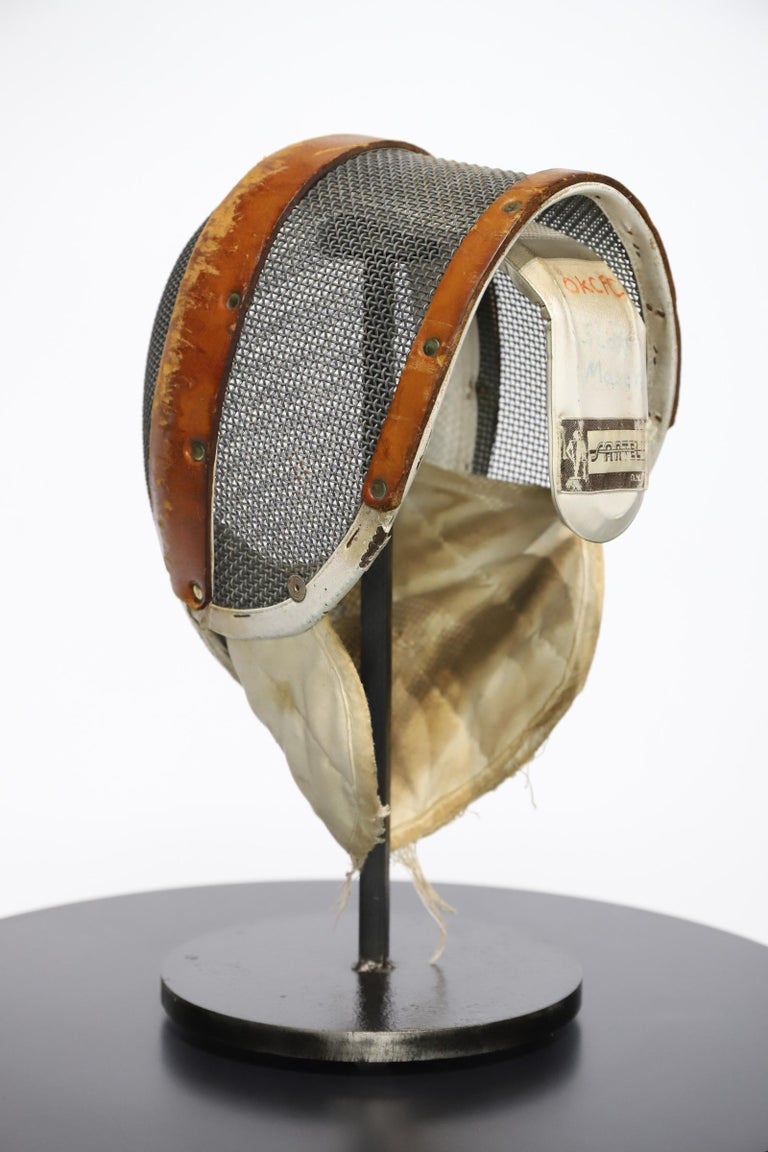 Fencing Mask on Custom Steel Stand For Sale at 1stDibs