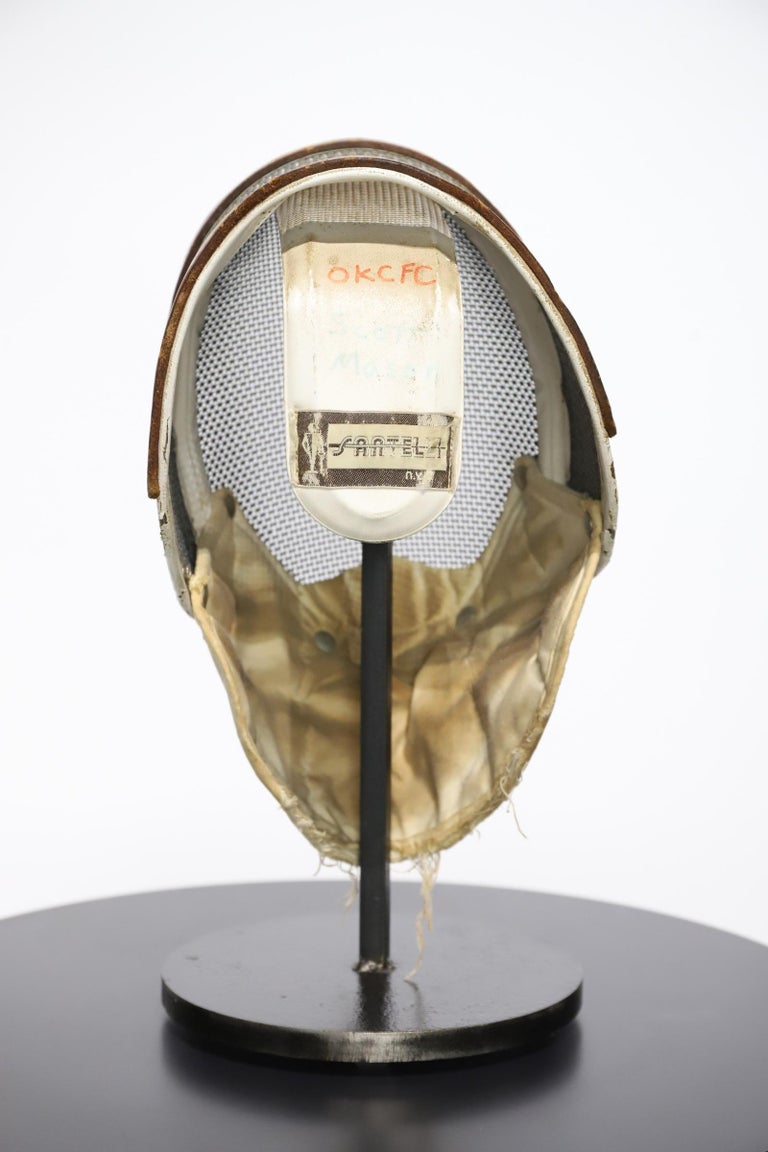 Fencing Mask on Custom Steel Stand For Sale at 1stDibs