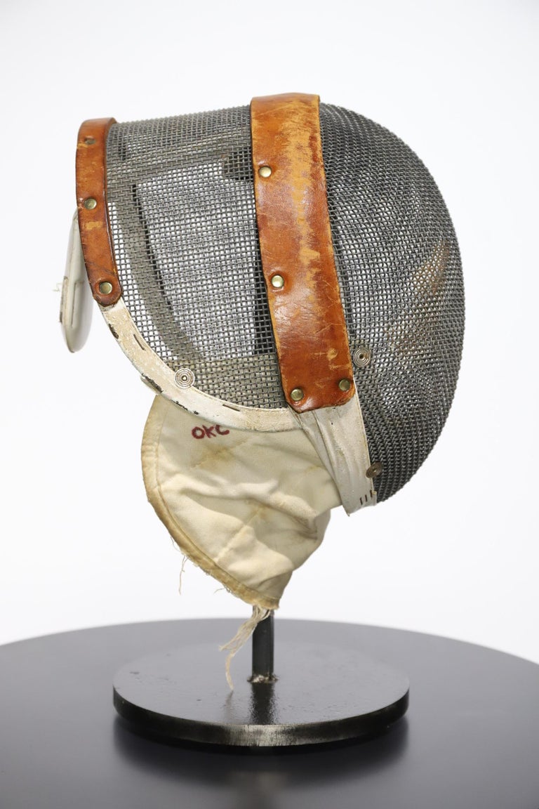 Fencing Mask on Custom Steel Stand For Sale at 1stDibs