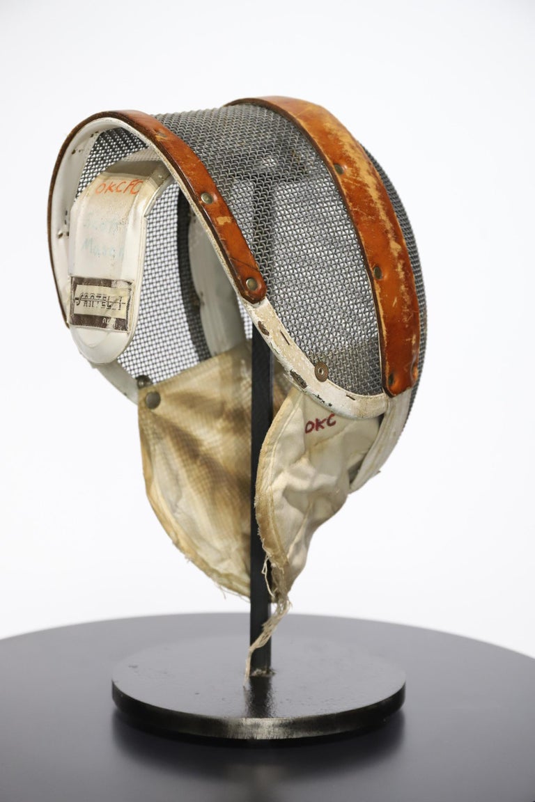 Fencing Mask on Custom Steel Stand For Sale at 1stDibs