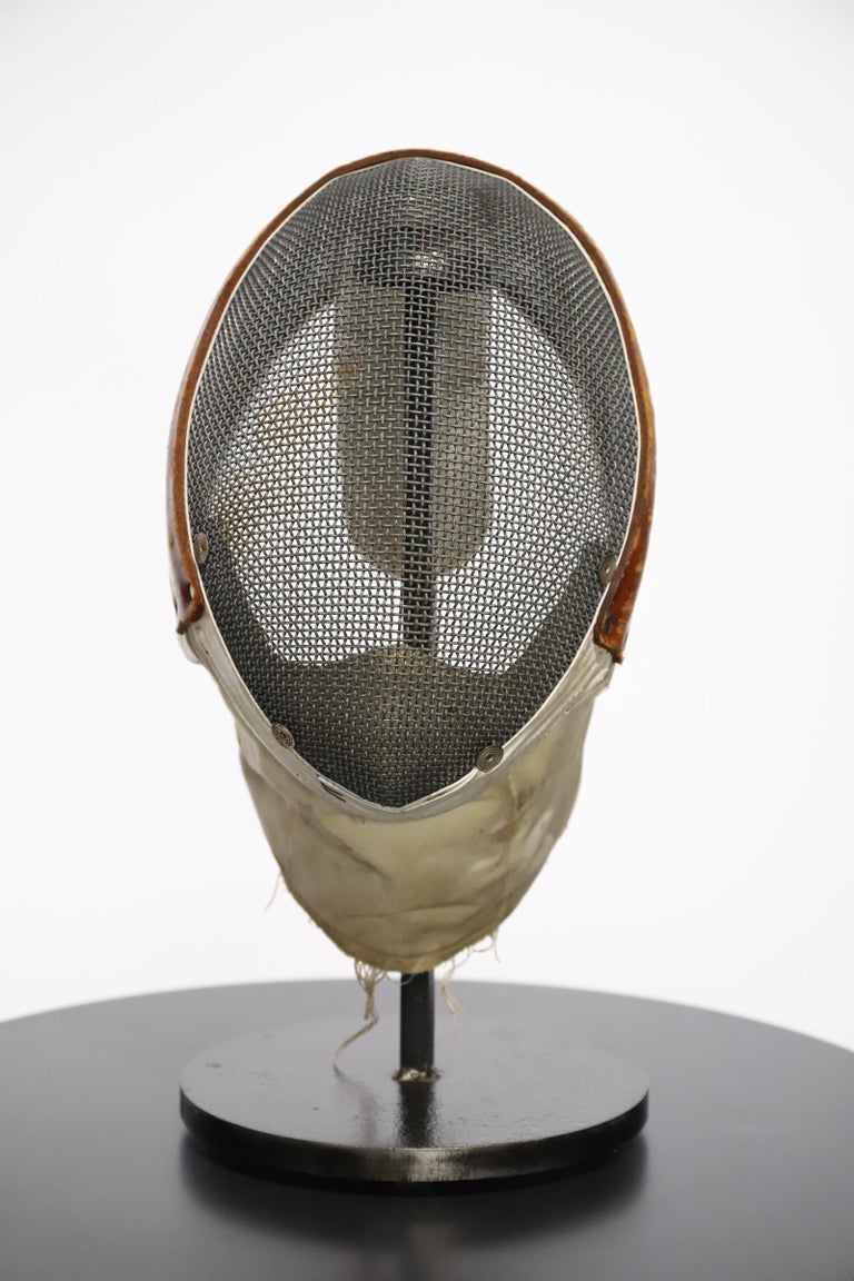Fencing Mask on Custom Steel Stand For Sale at 1stDibs