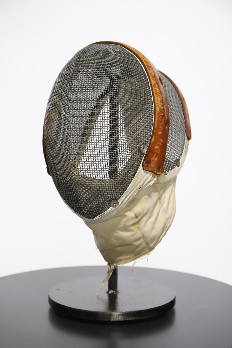 Fencing Mask on Custom Steel Stand For Sale at 1stDibs