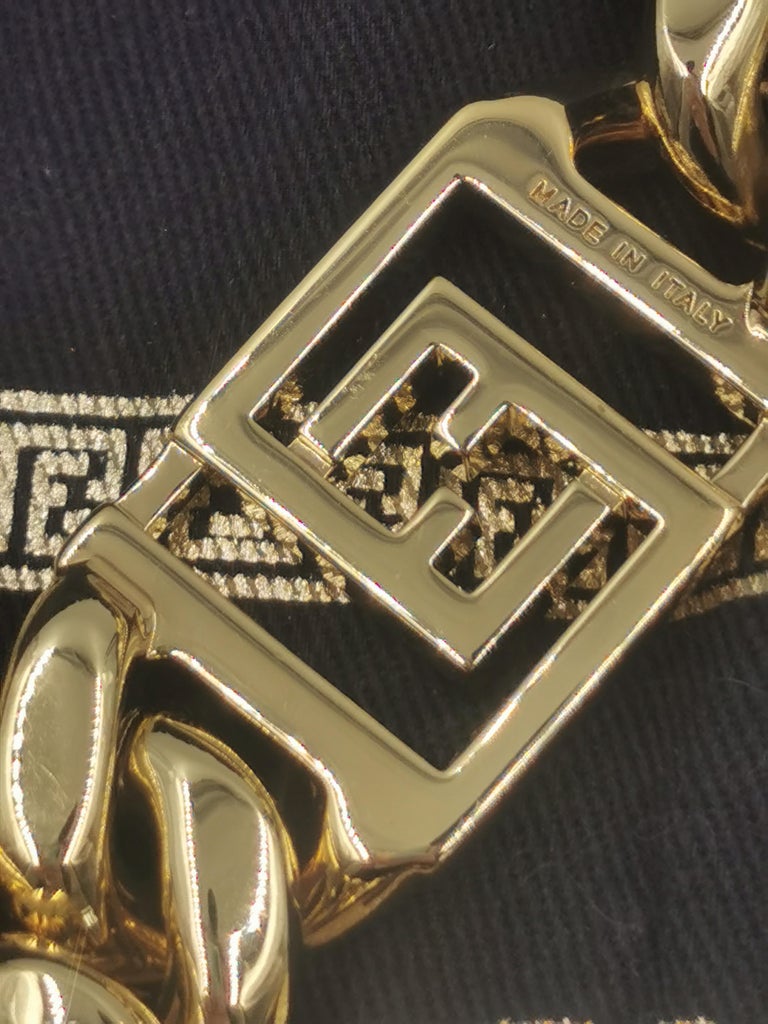 Fendace Versace Fendi Gold Chain Straps Zucca For Sale at 1stDibs