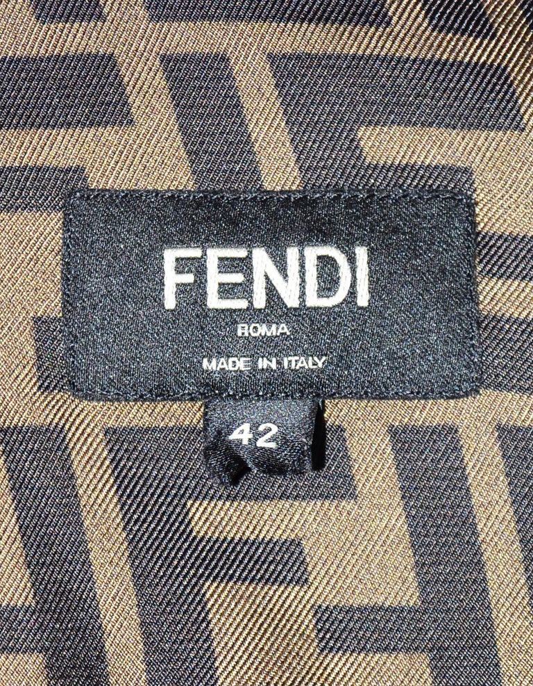 Fendi '18 Men's Unisex Brown FF Monogram Pajama-Style Silk Twill Shirt ...