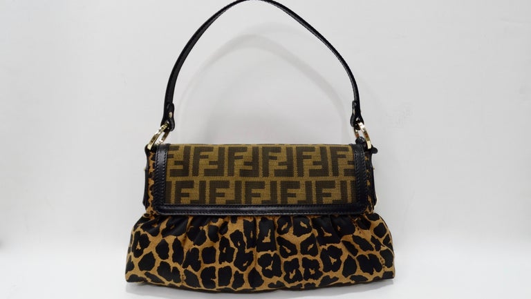 Fendi 2000s Leopard Print Zucca Handbag at 1stDibs