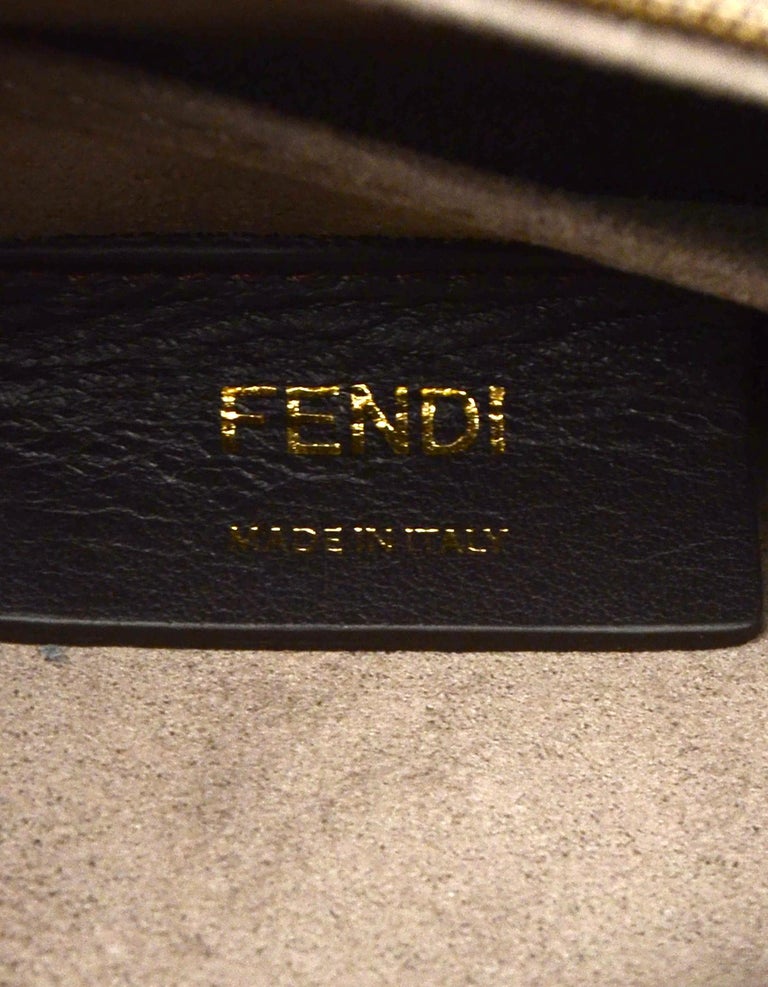 Fendi 2018 Black/Brown Leather and Canvas FF Monogram Crossbody Bag rt ...