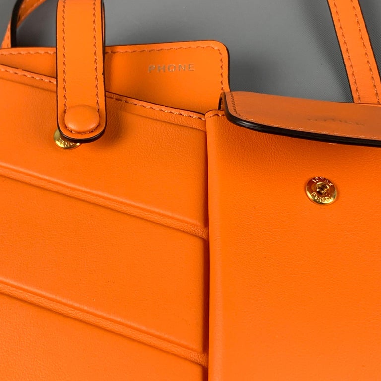 FENDI 2018 Orange Leather Bustine 2 Pockets Mini Cross Body Bag For ...