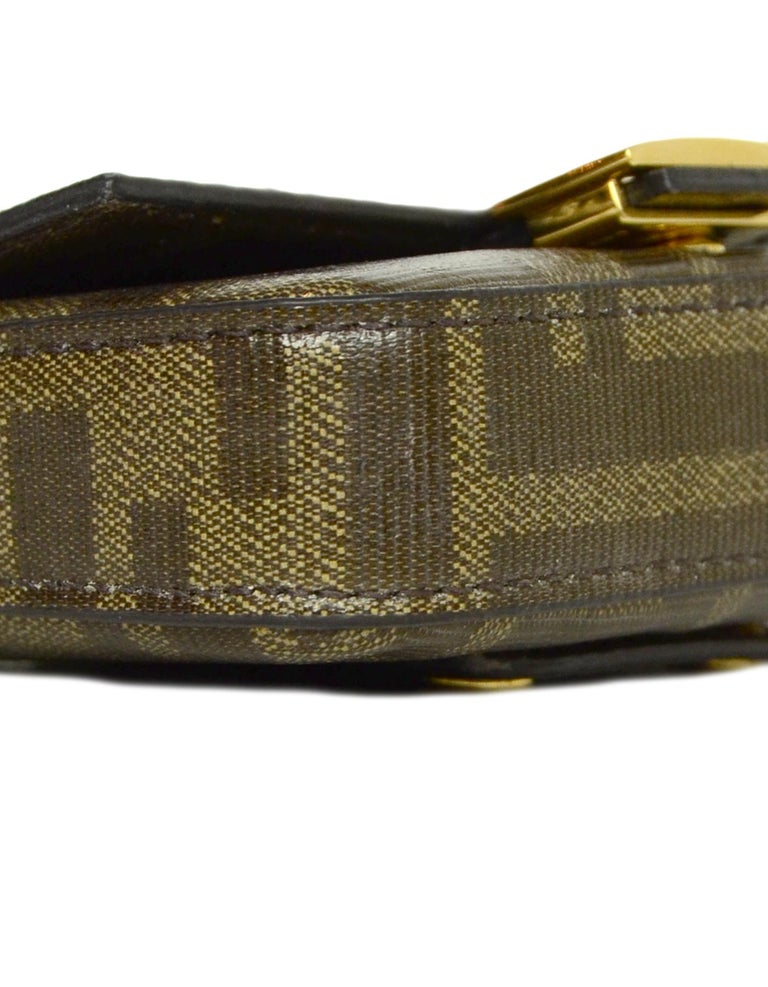 Fendi 2019 Monogram Coated Canvas Nano Baguette Crossbody Bag/Keychain ...