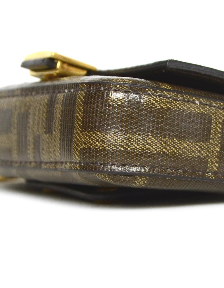 Fendi 2019 Monogram Coated Canvas Nano Baguette Crossbody Bag/Keychain ...