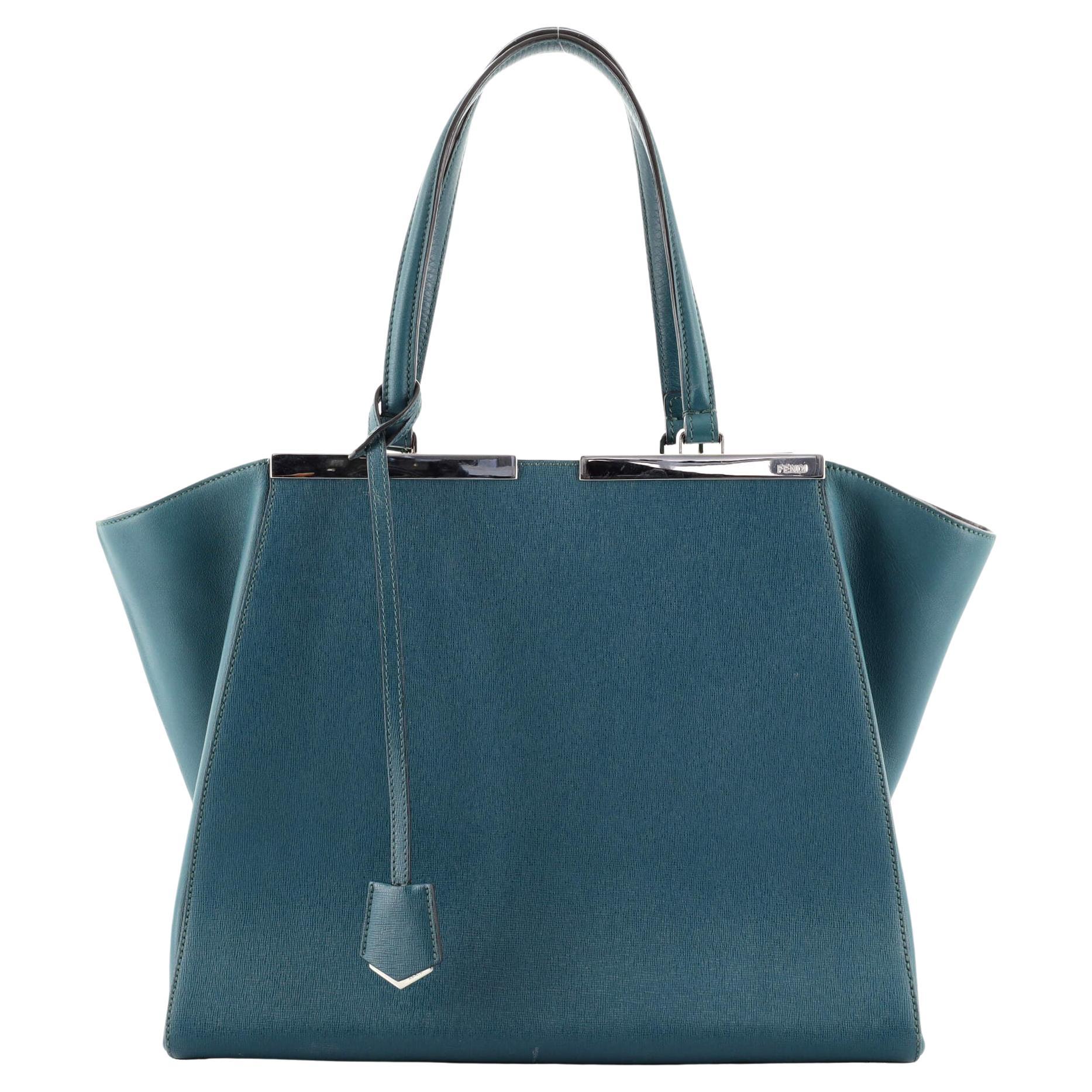 Fendi Color Block 2Jours Handbag Leather and PVC Large at 1stDibs