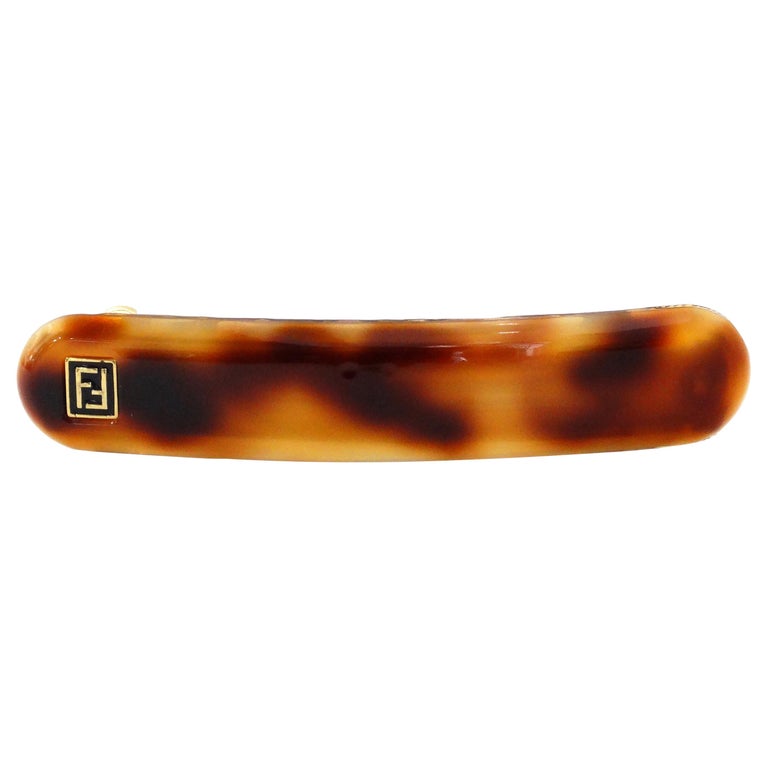 Fendi 80s Tortoise Shell Acrylic Barrette at 1stDibs