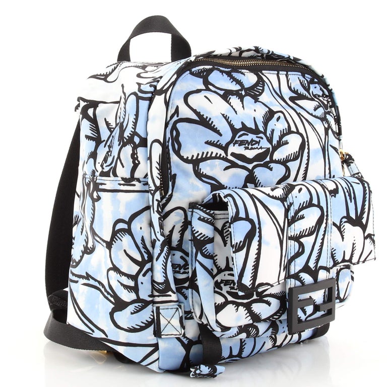 Fendi Baguette Backpack Printed Nylon For Sale at 1stDibs