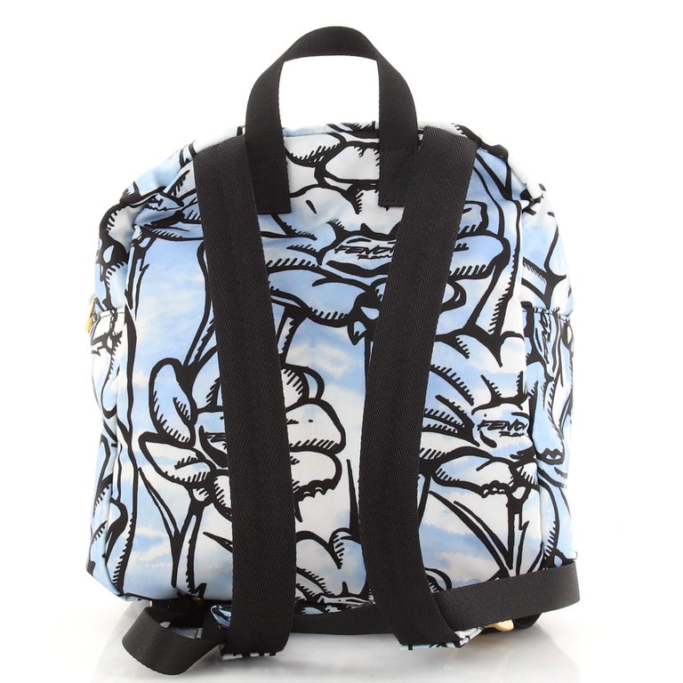Fendi Baguette Backpack Printed Nylon For Sale at 1stDibs