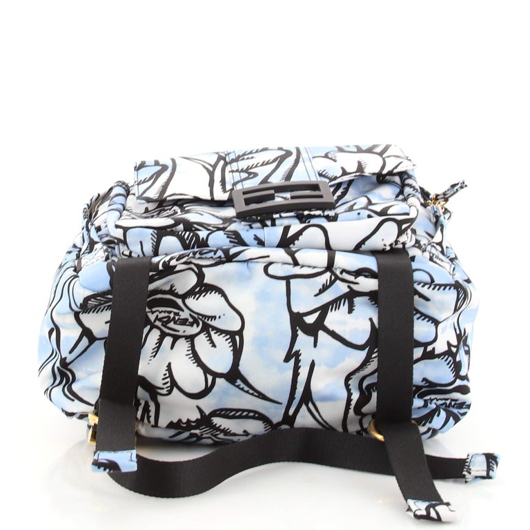 Fendi Baguette Backpack Printed Nylon For Sale at 1stDibs