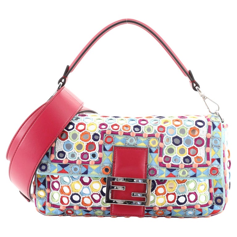 Fendi Baguette NM Bag Limited Edition Embroidered Mirror Medium at 1stDibs