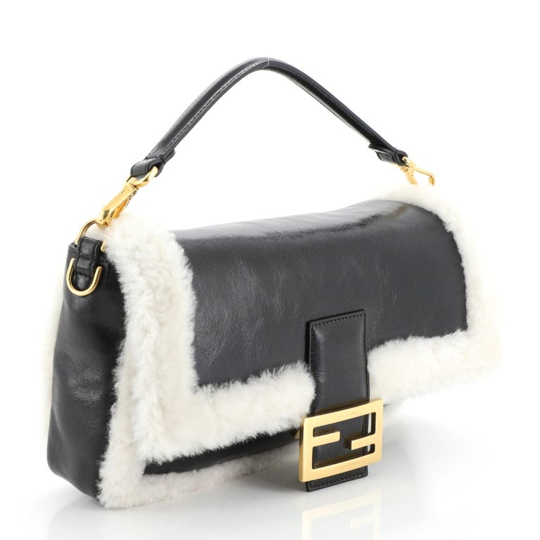 Fendi Baguette NM Bag Shearling And Leather Large at 1stDibs