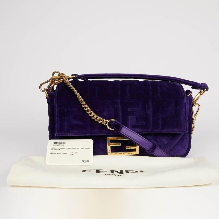 FENDI Baguette Purple Embossed Velvet Bag at 1stDibs | fendi purple ...