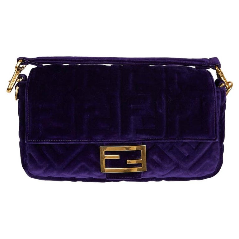 FENDI Baguette Purple Embossed Velvet Bag at 1stDibs | fendi purple ...