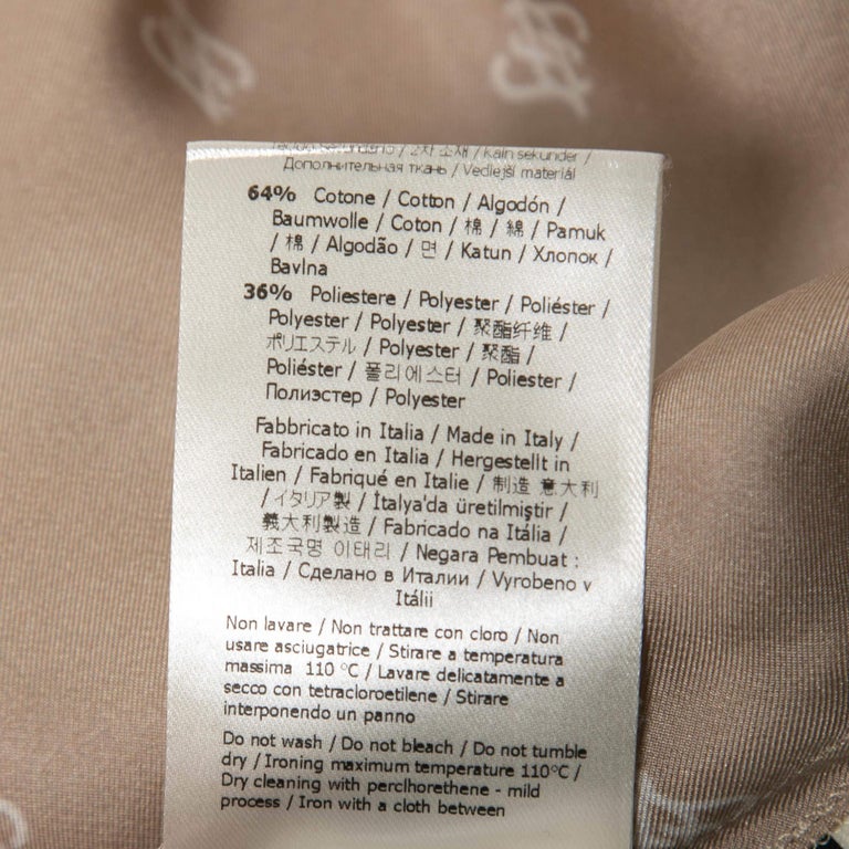 Fendi Beige Calligraphy Print Belted Collar Detail Blouse S For Sale at ...