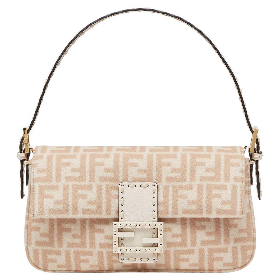 Fendi Beige Leather Large Peekaboo Top Handle Bag For Sale At 1stdibs