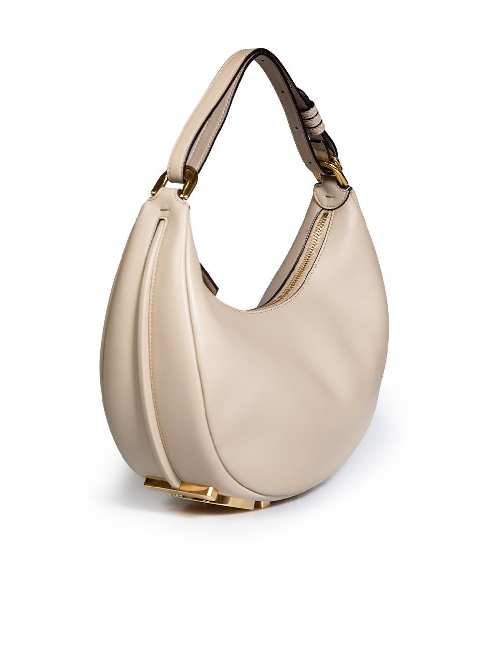 Fendi Beige Leather Fendigraphy Small Shoulder Bag For Sale at 1stDibs