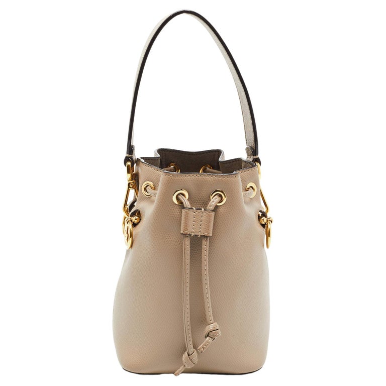 Fendi Beige Leather Mini Mon Tresor Drawstring Bucket Bag For Sale at ...