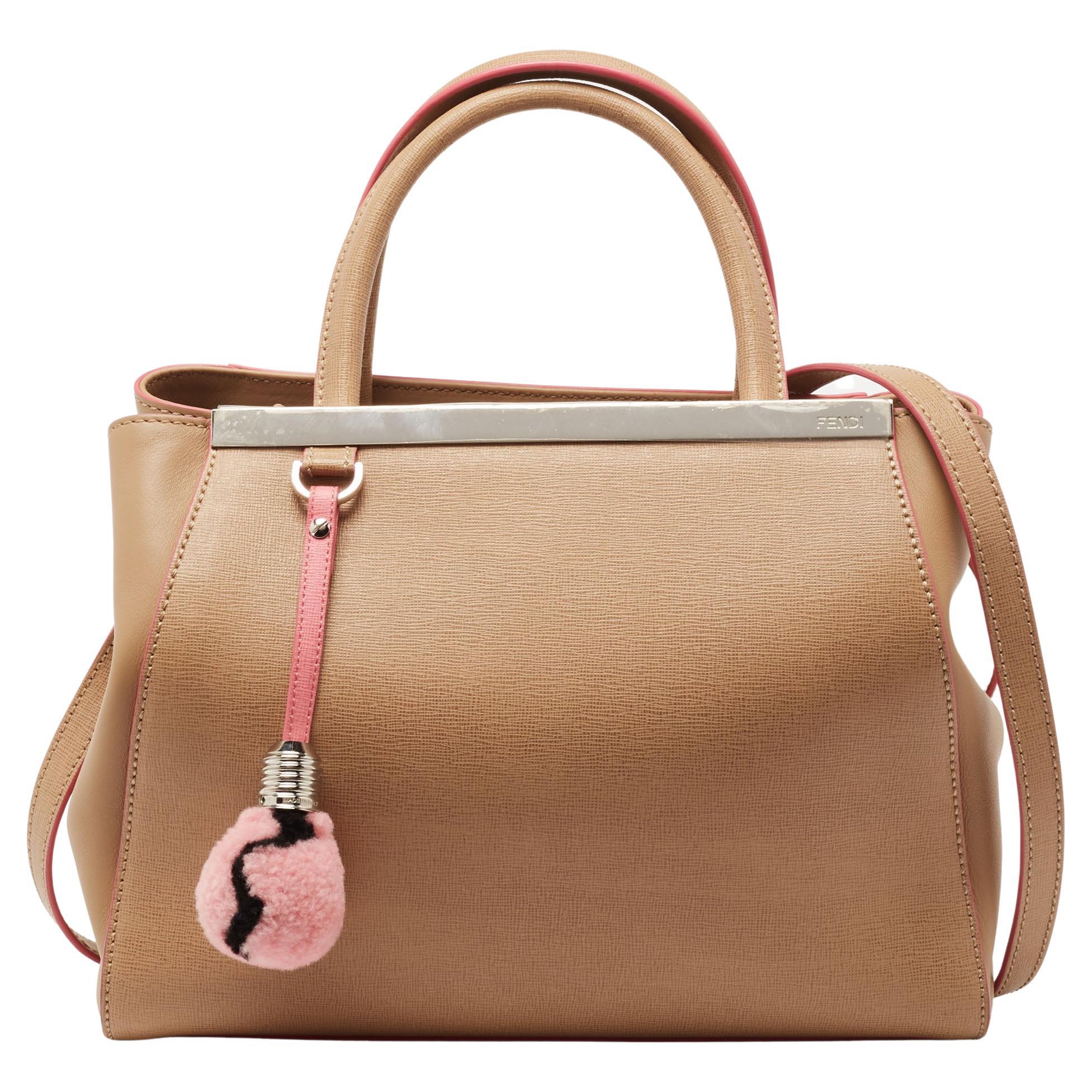 Fendi Logo Shopper Tote Printed Leather at 1stDibs