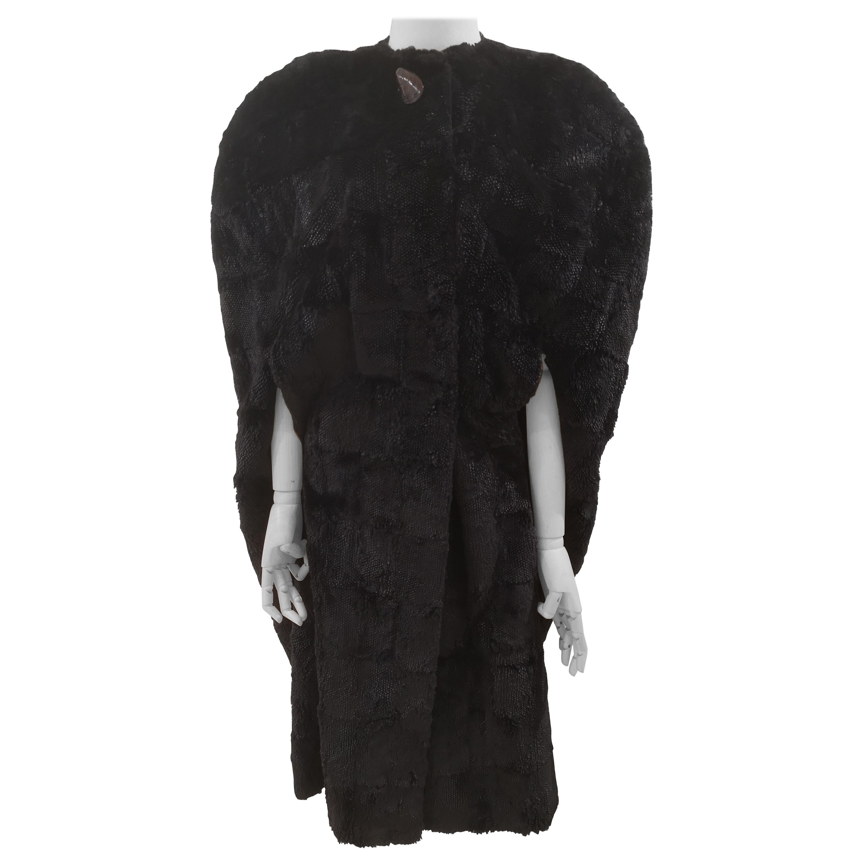 1980s Fendi fur trimmed wrap coat at 1stDibs | cashmere cape with fox ...