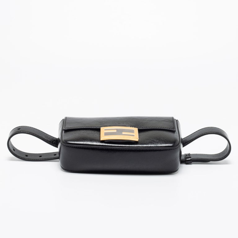 Fendi Black Glossy Leather FF Belt Bag at 1stDibs