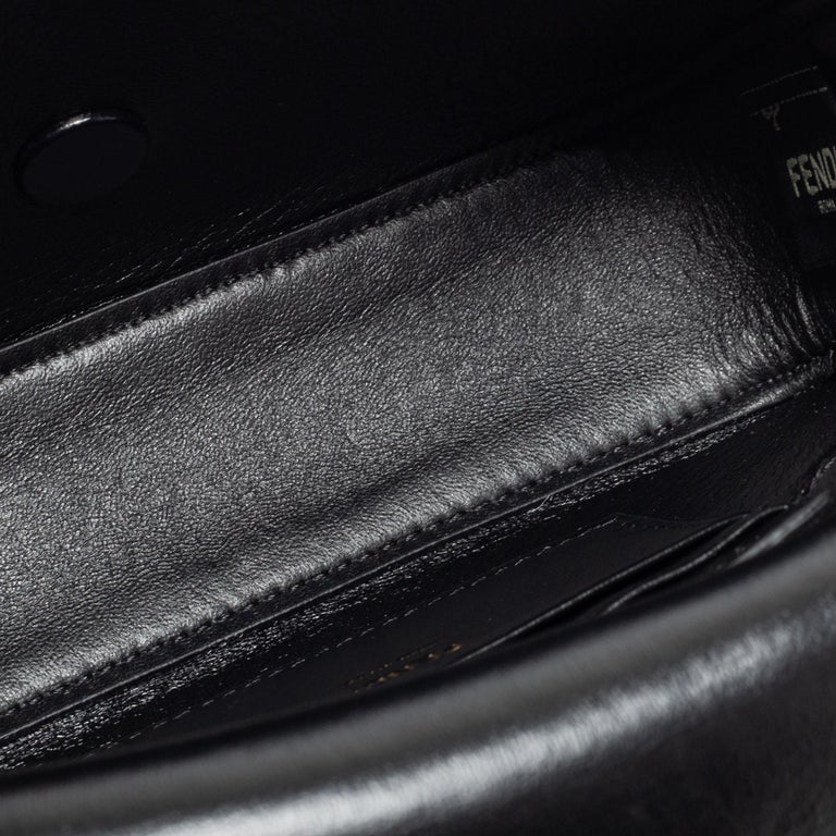 Fendi Black Glossy Leather FF Belt Bag For Sale at 1stDibs