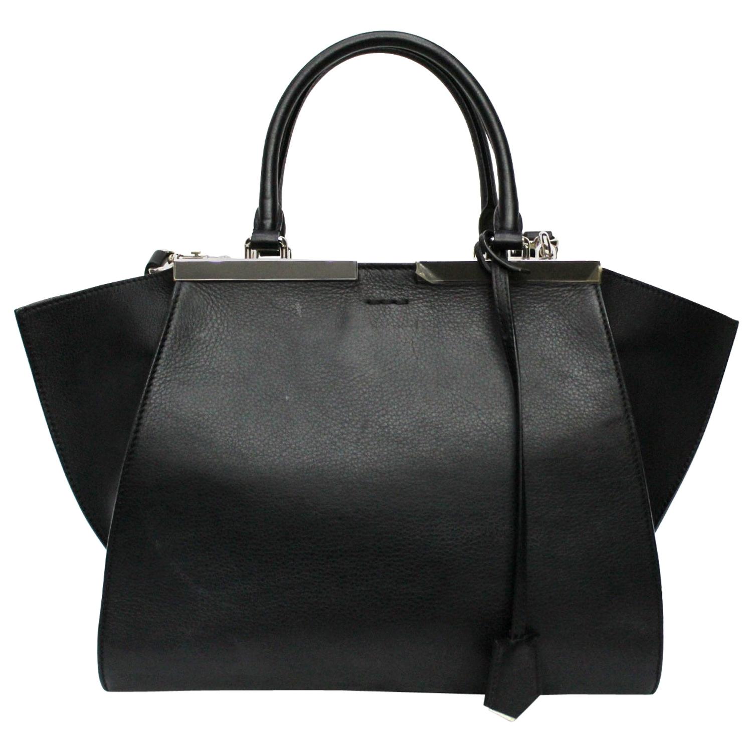 Fendi Black Leather 2Jour Bag For Sale at 1stDibs | fendi 2jour
