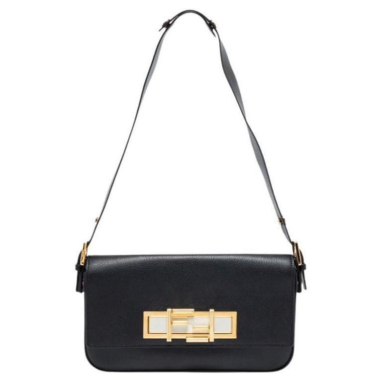 Fendi Black Leather 3Baguette Shoulder Bag at 1stDibs