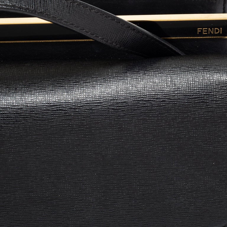Fendi Black Leather Demi Jour Shoulder Bag For Sale at 1stDibs
