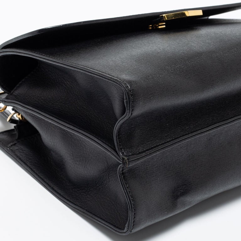 Fendi Black Leather Demi Jour Shoulder Bag For Sale at 1stDibs