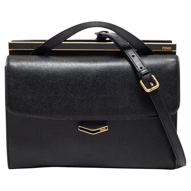 Fendi Black Leather Demi Jour Shoulder Bag For Sale at 1stDibs