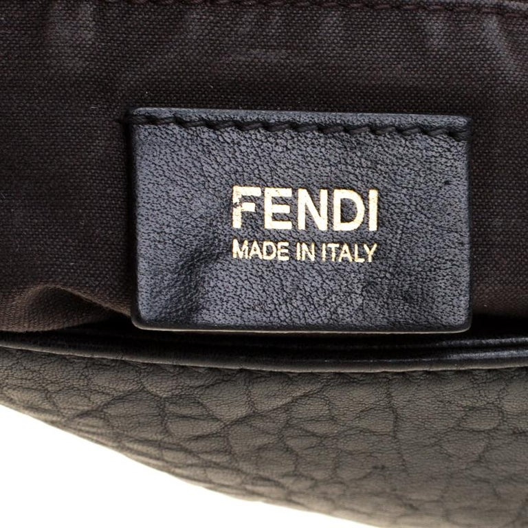 Fendi Black Leather Mia Crossbody Bag For Sale at 1stDibs