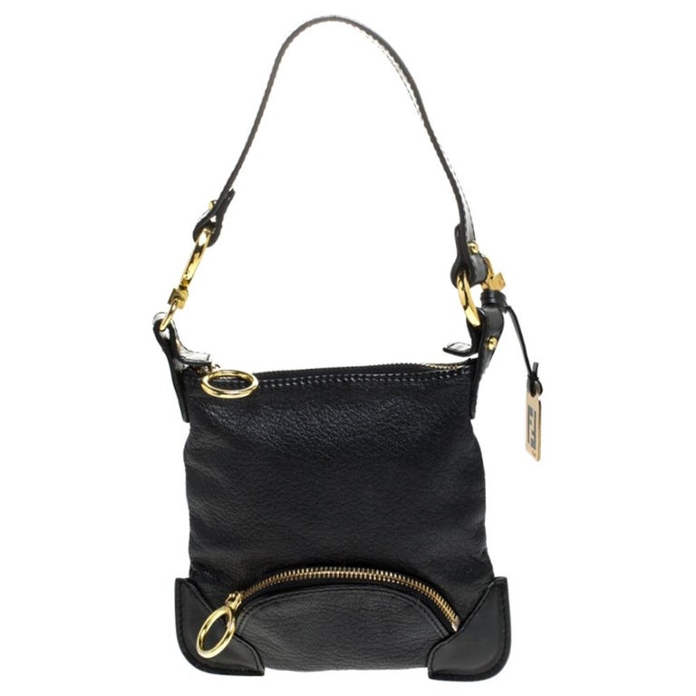Fendi Black Leather Mini Front Pocket Bag at 1stDibs | fendi bag