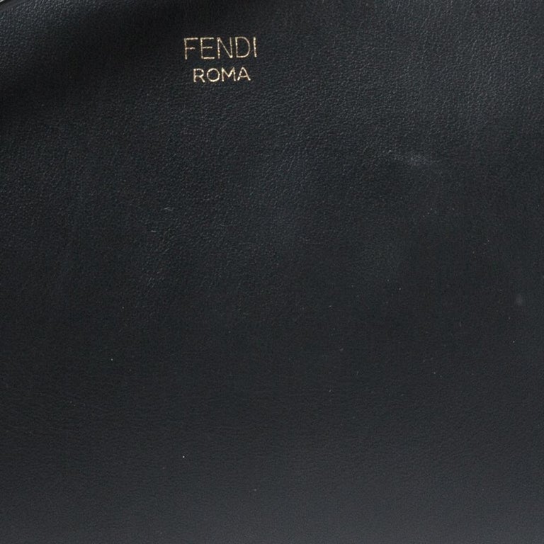 Fendi Black Leather Pochette Crossbody Bag For Sale at 1stDibs