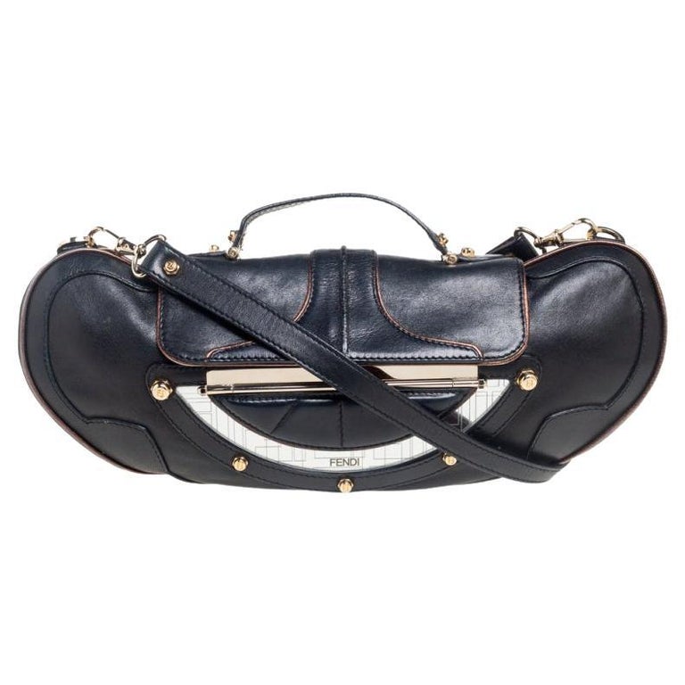 Fendi Black Leather Vanity Shoulder Bag at 1stDibs